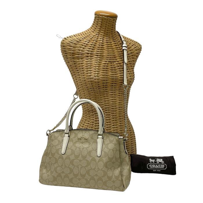 【楽天市場】コーチ COACH ハンドバッグ PVC レザー シグネチャー F29683 2way ショルダーバッグ レディース ベージュ ...