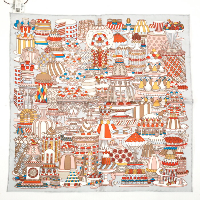【楽天市場】未使用 エルメス HERMES スカーフ カレ45 シルク プチカレ La Patisserie Francaise ラ ...
