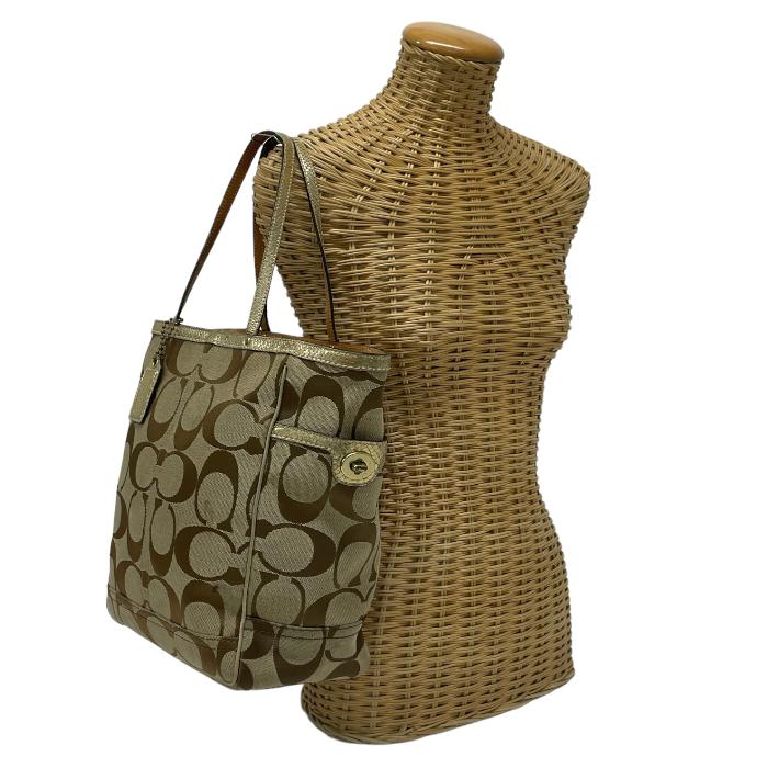 【楽天市場】コーチ COACH トートバッグ キャンバス レザー シグネチャー 8626 肩掛け レディース メンズ ベージュ /ゴールド 中古 maj02071：p.o.s.h ...