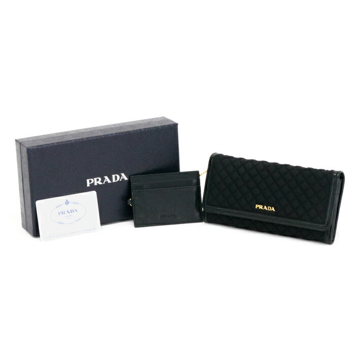 【楽天市場】プラダ PRADA テスート キルトイン 長財布 ナイロン / レザー キルティング 1M1132 かぶせ蓋 二つ折り財布 ロング ...