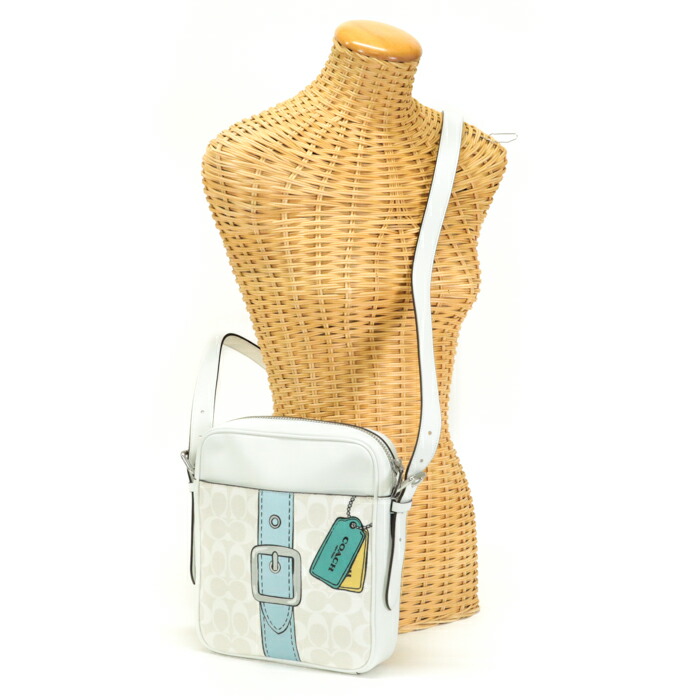 【楽天市場】未使用・展示品 コーチ COACH ハドソン クロスボディ 21 PVC レザー シグネチャー ストライプ トロンプルイユ ...