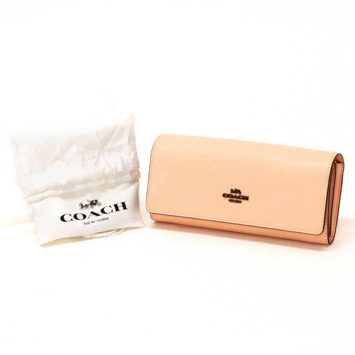 【楽天市場】コーチ COACH フラップ ウォレット クロスグレイン レザー 58307 長財布 かぶせ蓋 L字ファスナー ロングウォレット ...
