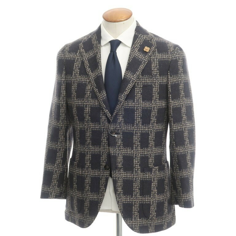 【楽天市場】【中古】ラルディーニ LARDINI ウールナイロン チェック 3B テーラードジャケット ネイビー×ベージュ【サイズ46】【NVY】【A/W】【状態ランクA】【メンズ ...