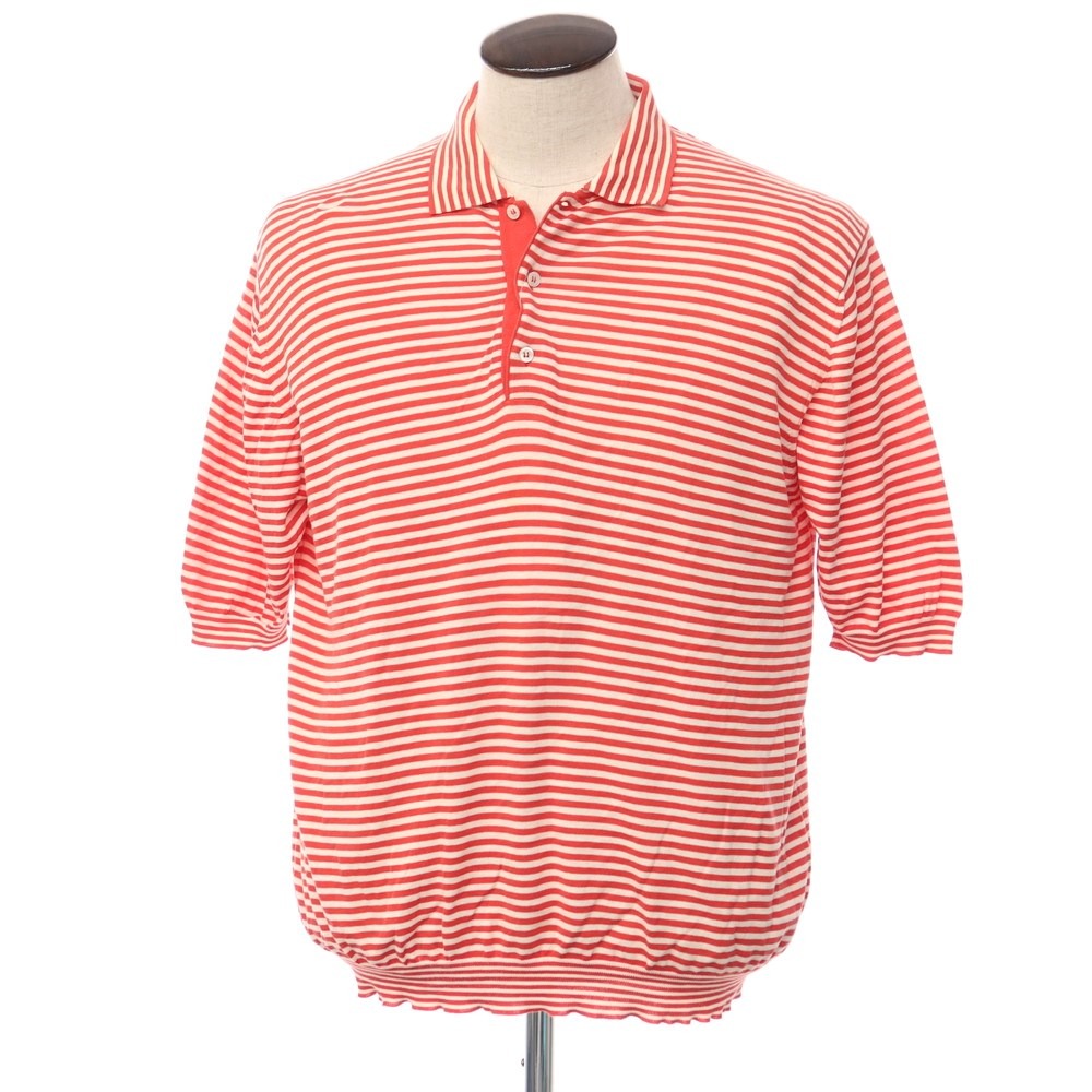 【楽天市場】【中古】マーロ Malo コットン ボーダー 半袖 ポロニット レッド系xオフホワイト【サイズ表記なし（XL位）】【RED】【S ...