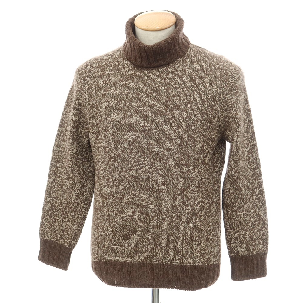 【楽天市場】【中古】グランサッソ GRAN SASSO ミドルゲージ ウール タートルネック プルオーバーニット ブラウンxアイボリー系【サイズ46】【BRW】【A/W】【状態ランクB ...