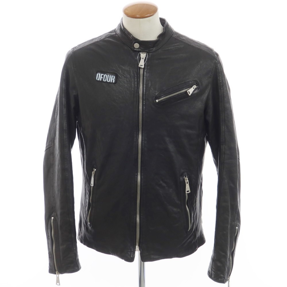 【楽天市場】【中古】ディーフォー Brand DFOUR シープレザー ジップアップ レザーブルゾン ブラック【サイズL】【BLK】【A/W ...