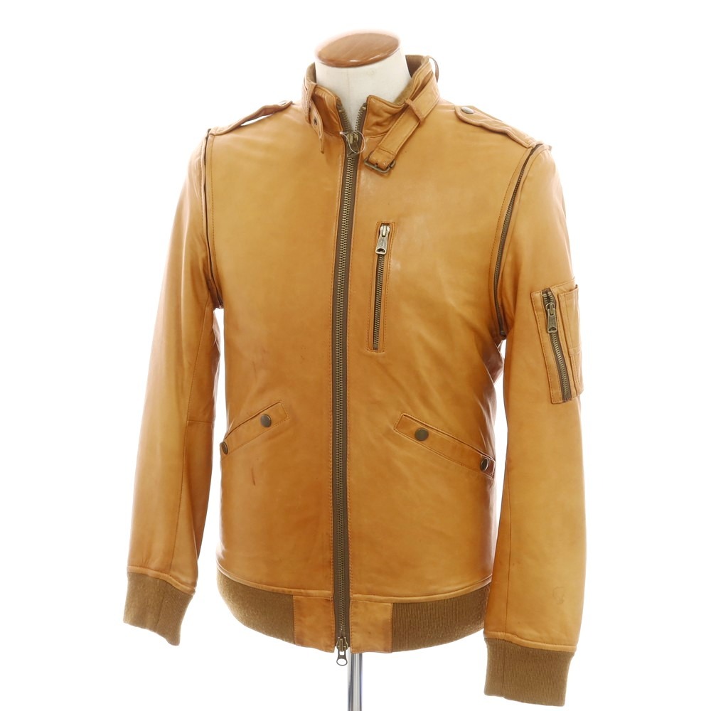 【楽天市場】【中古】バセットウォーカー BASSETT WALKER シープレザー ジップアップ レザーブルゾン キャメル【サイズ2】【BRW ...