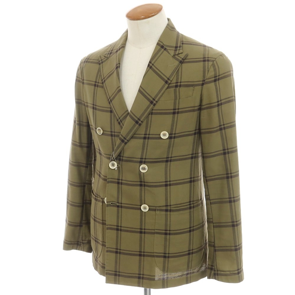 【楽天市場】【中古】ジャンネット giannetto コットン チェック ダブルジャケット オリーブグリーンxグレー【サイズ46】【GRN】【S/S】【状態ランクB】【メンズ】【749471 ...