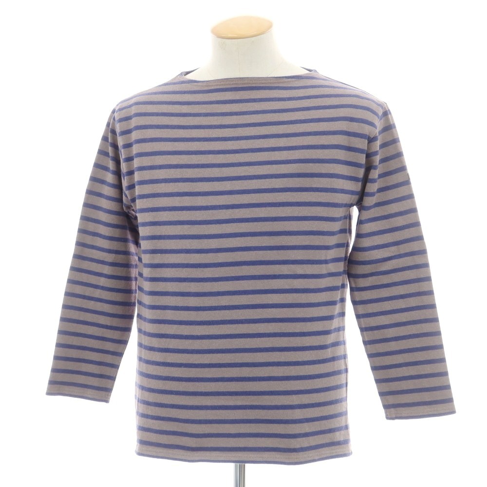 【楽天市場】【中古】セントジェームス SAINT JAMES コットン ボーダー ボートネック バスク 長袖Tシャツ グレー系xブルー【サイズ ...
