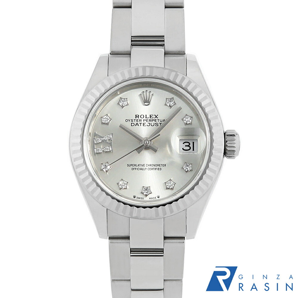 【楽天市場】【最大22,500ポイント＆ポイント2倍】ロレックス デイトジャスト IXダイヤ 279174G シルバー 3列 オイスターブレス ...