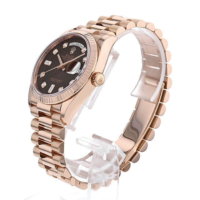 【楽天市場】【最大3万円クーポン＆ポイント2倍】ロレックス デイデイト36 8Pラウンド/2Pバゲットダイヤ 128235A ブラウンオンブレ ...