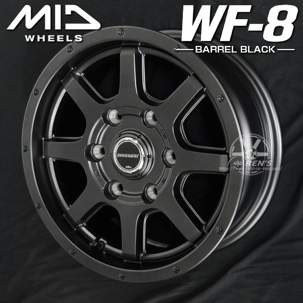 【楽天市場】送料無料200系ハイエース 荷重対応！限定カラーロードマックスWF8 バレルブラックホイール4本セット15inch 6.0J ...