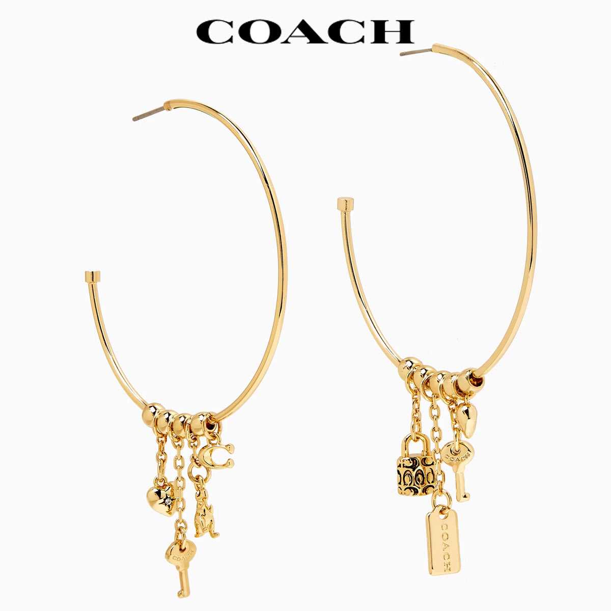 【楽天市場】コーチ ピアス レディース フープ ブランド ゴールド チャーム バレンタイン キャッチ落ちない Coach：Rio Planet