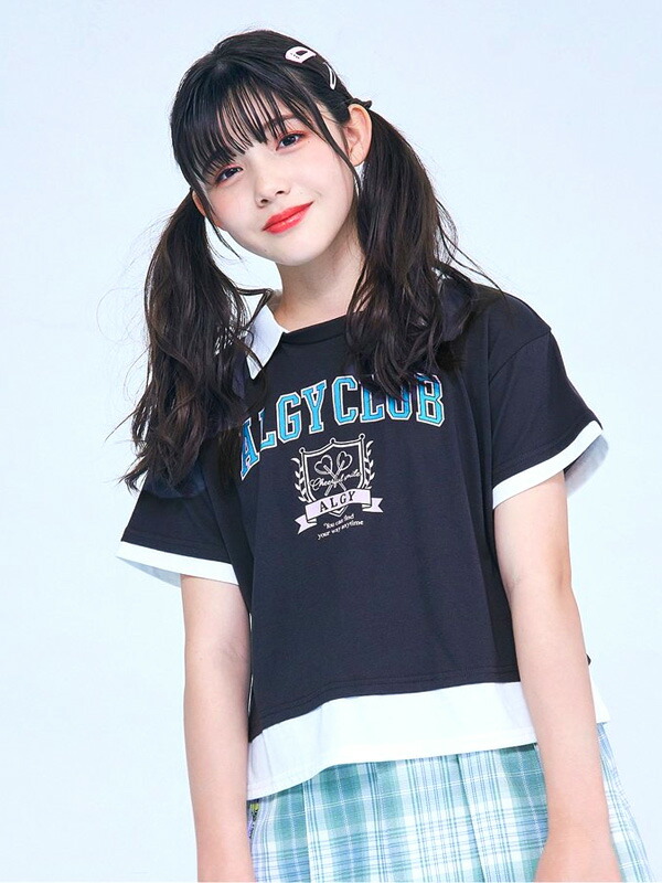 【楽天市場】ALGY アルジー レイヤード風カレッジT Tシャツ おしゃれ かわいい シンプル 130 140 150 子供服 ジュニア ...