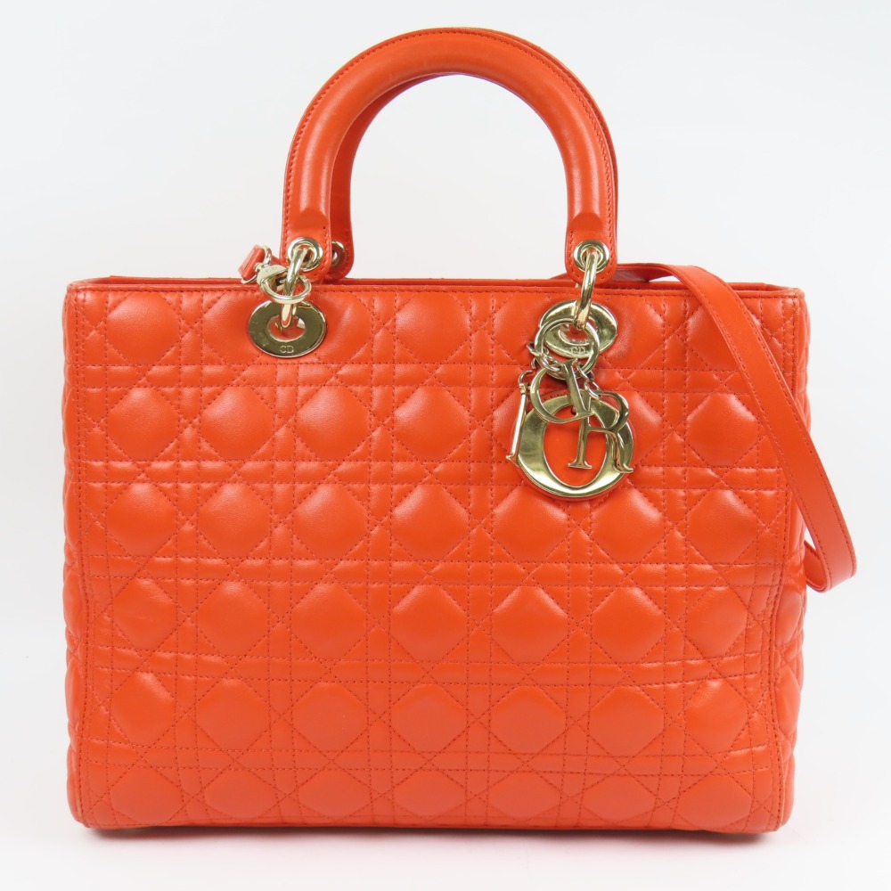 【楽天市場】クリスチャンディオール レディディオール カナージュ 2WAY ショルダーバッグ ハンドバッグ ラムスキン オレンジ レディース ...