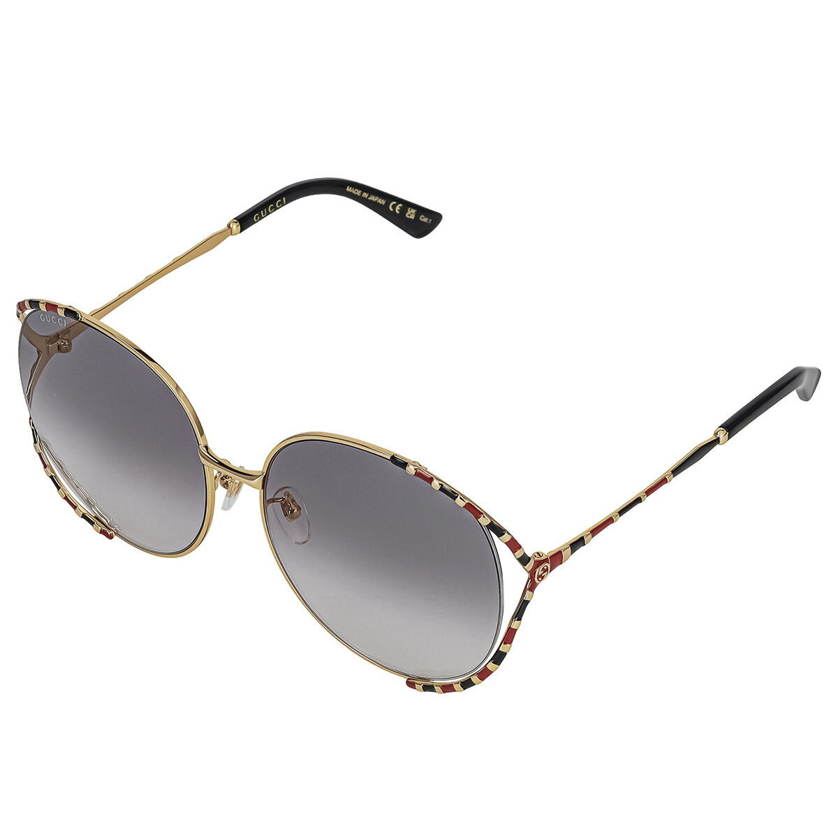 【楽天市場】グッチ GUCCI サングラス GG0595S-006 アイウェア ラウンド型 レディース ゴールド+グレーグラデーション ...