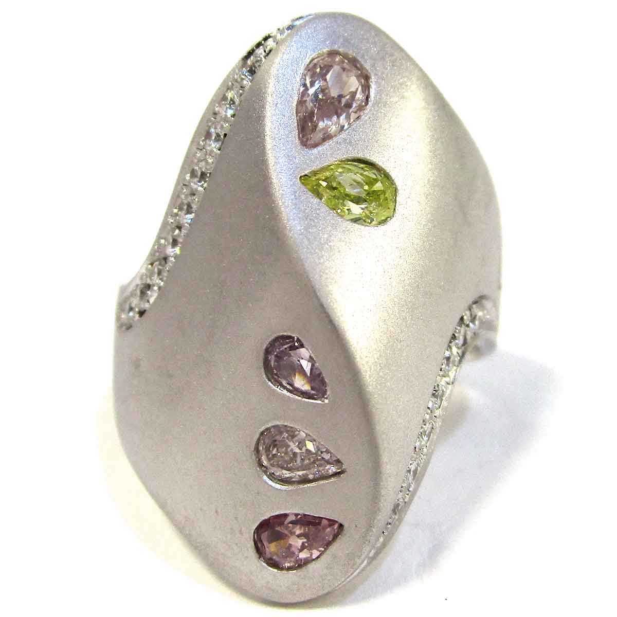 【楽天市場】ノーブランド レディースリング ダイヤ/ブラウンダイヤ 750WG 中古 グレード：リサイクル・仕上済 サンヤ質店：サンヤ質店