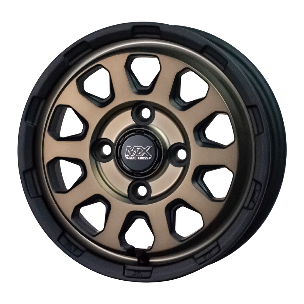 【楽天市場】マッドクロス レンジャー アルミホイール(1本) 12x4.0 +43 100 4H(マットブロンズ) / 12インチ MAD ...