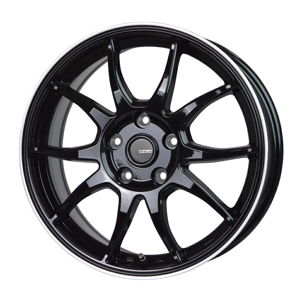 【楽天市場】Gスピード P-06 アルミホイール 1本 18x7.5 +48 100 5H(メタリックブラック&リムポリッシュ) / 18インチ G.speed P・06 P06：エスクリエイト