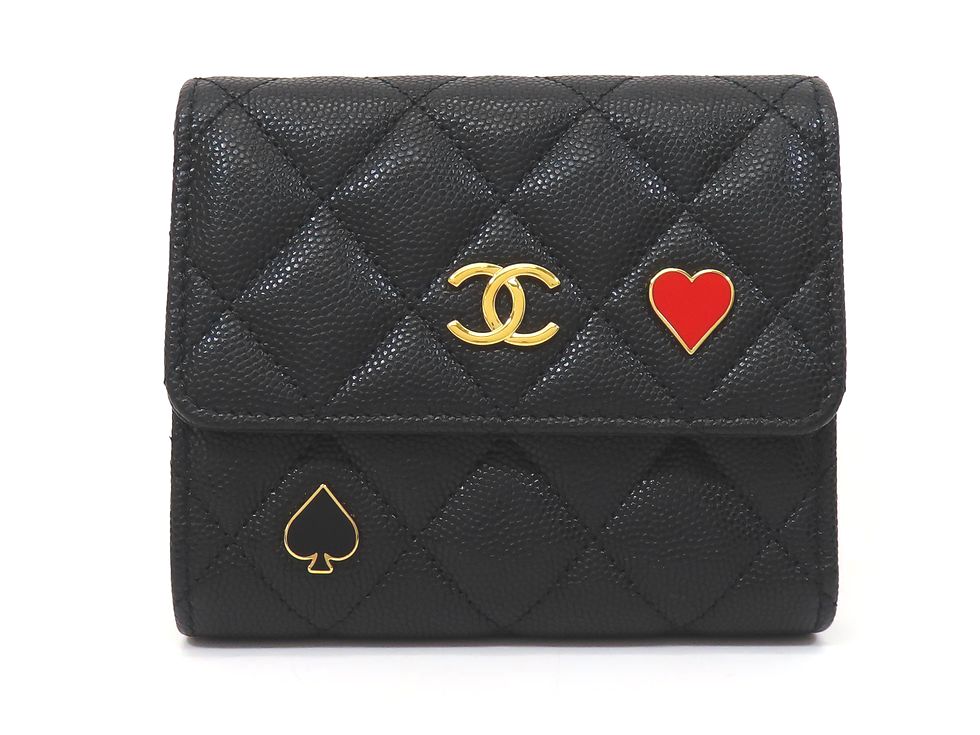 【楽天市場】シャネル AP3080 キャビアスキン GD金具 ブラック マトラッセ トランプ スモールフラップウォレット 三つ折り財布 【池袋 ...