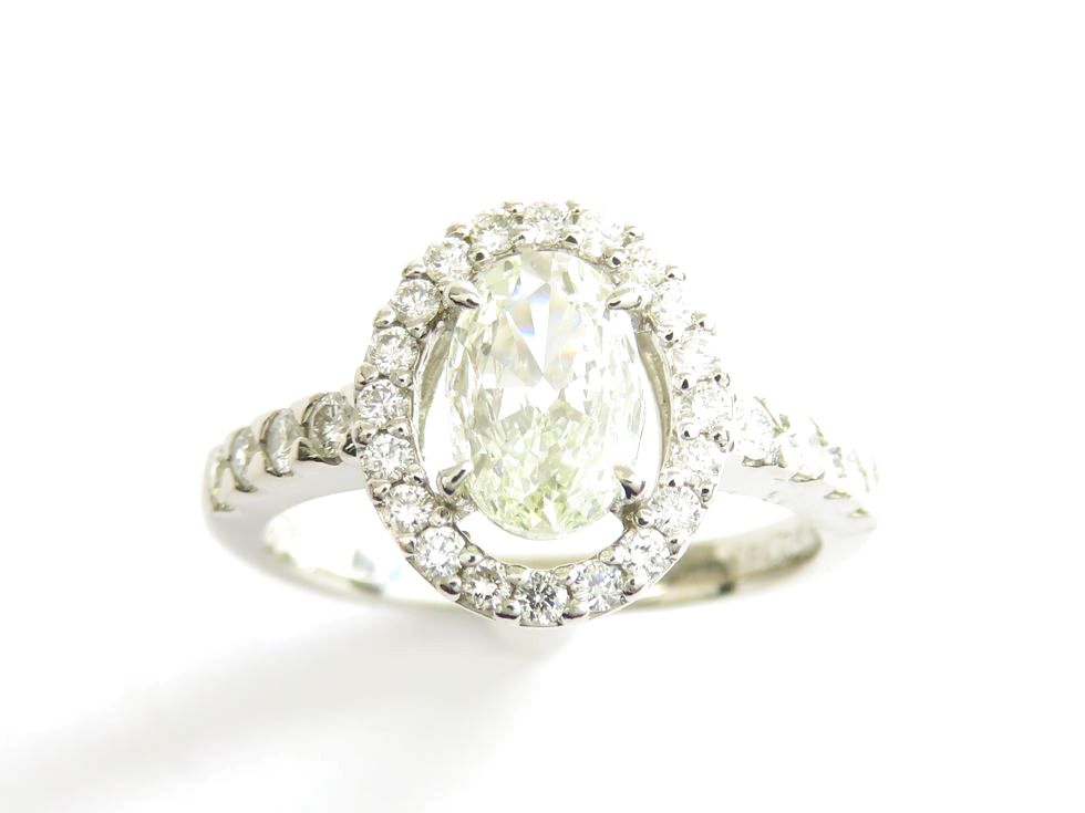 【楽天市場】Pt900 オーバルダイヤモンド 0.741ct（K.VVS-2）0.36ct リング #10【池袋店】【中古】：質 セキネ