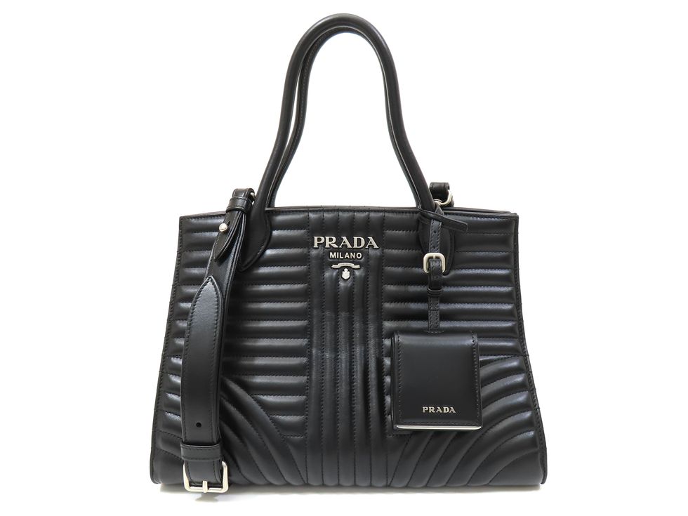 【楽天市場】プラダ 1BA165 カーフレザー ネロ ダイアグラム 2wayバッグ 【池袋店】【中古】：質 セキネ