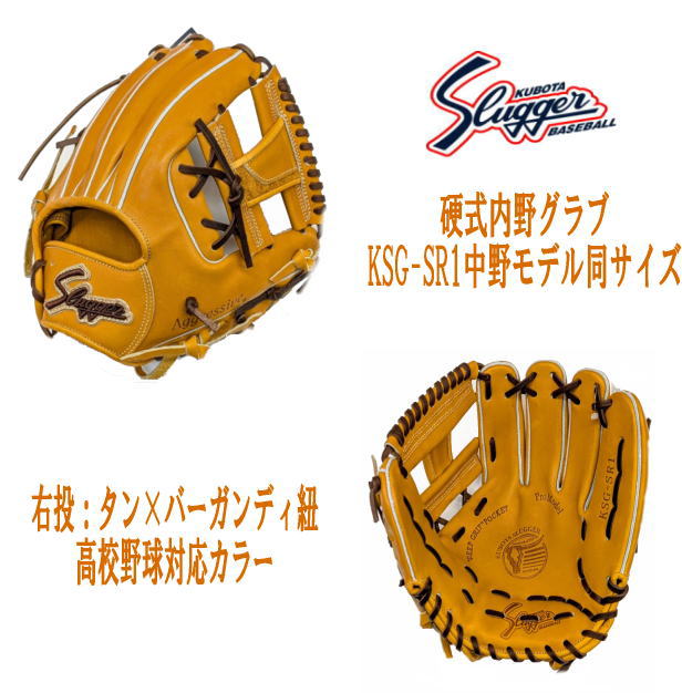 【楽天市場】\期間限定ポイント5倍！／ 久保田スラッガー 中野モデルと同サイズ KSG-SR1 右投 タン×バーガンディ紐 高校野球対応カラー 湯もみ型付け有 センナリスポーツ オススメ 硬式 ...