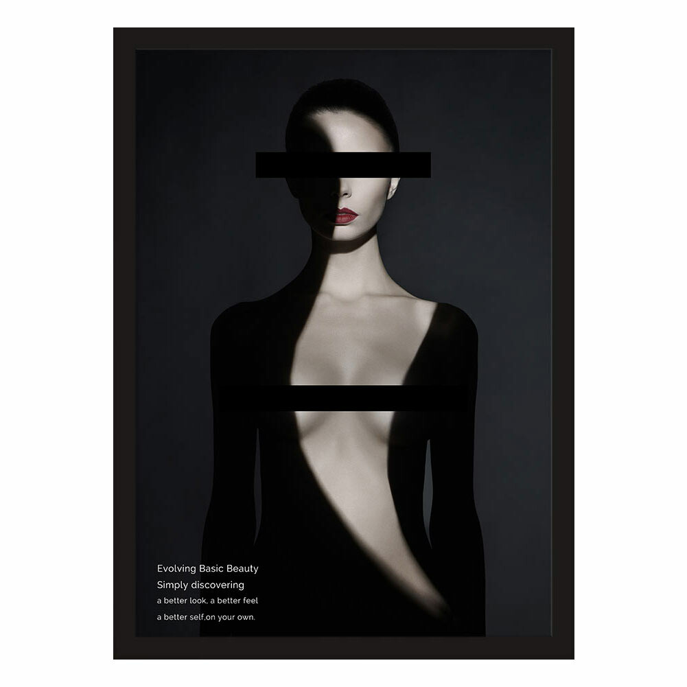 【楽天市場】LIFEHACK/SELECT134 ドラマチックな光の演出が、女性のシルエットと表情に神秘的な深みを与える アートポスター A3 A4 アートプリント モノクロ モノトーン タイ ...