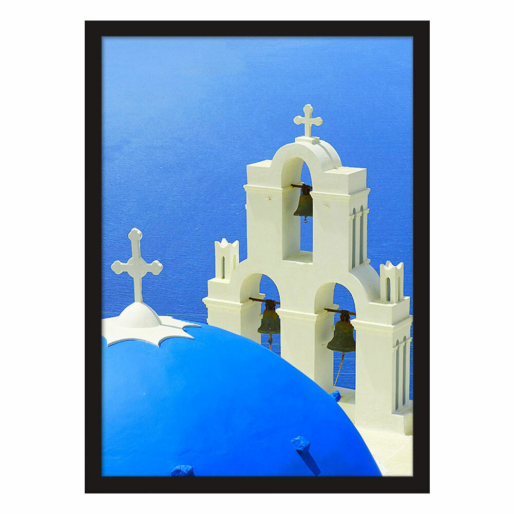 【楽天市場】LIFEHACK/arc04 エーゲ海の島々を思わせる、白い教会と青いドームの アートポスター A3 A4 アートプリント モノクロ モノトーン セピア モダンデザイン インテリア ...