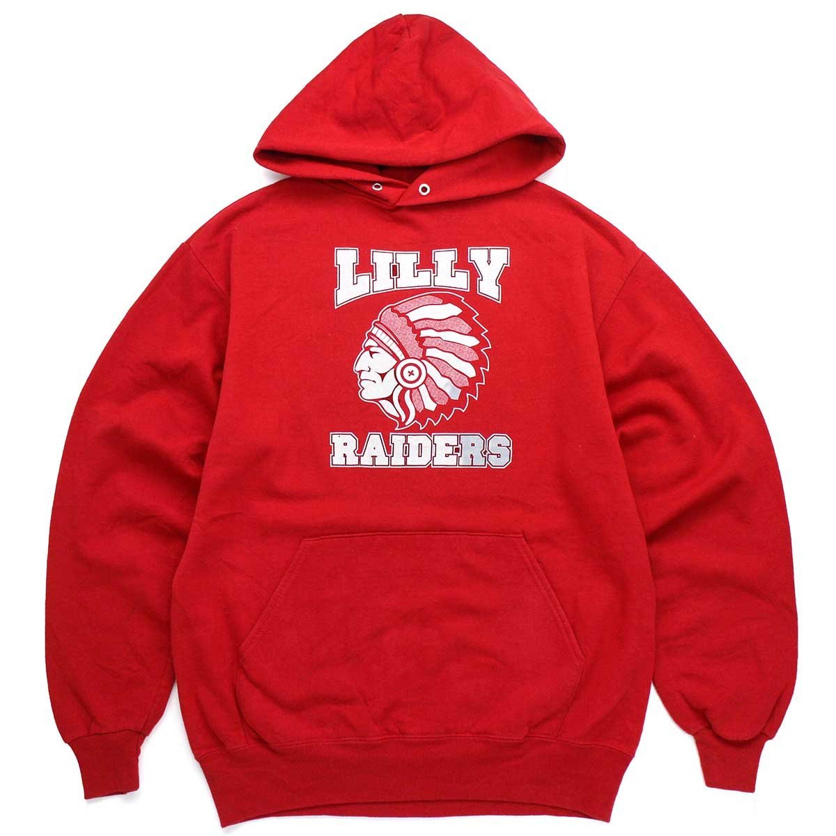 【楽天市場】00s LILLY RAIDERS インディアンヘッド スウェットパーカー 赤 M 【中古】：Used Clothing ...