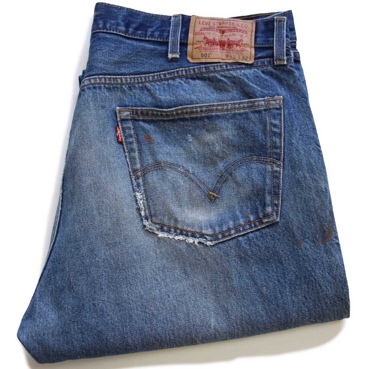 【楽天市場】Levi'sリーバイス 501 ペンキ飛び&ダメージ デニムパンツ w42 L32★SDP3351【中古】：Used Clothing Sixpacjoe