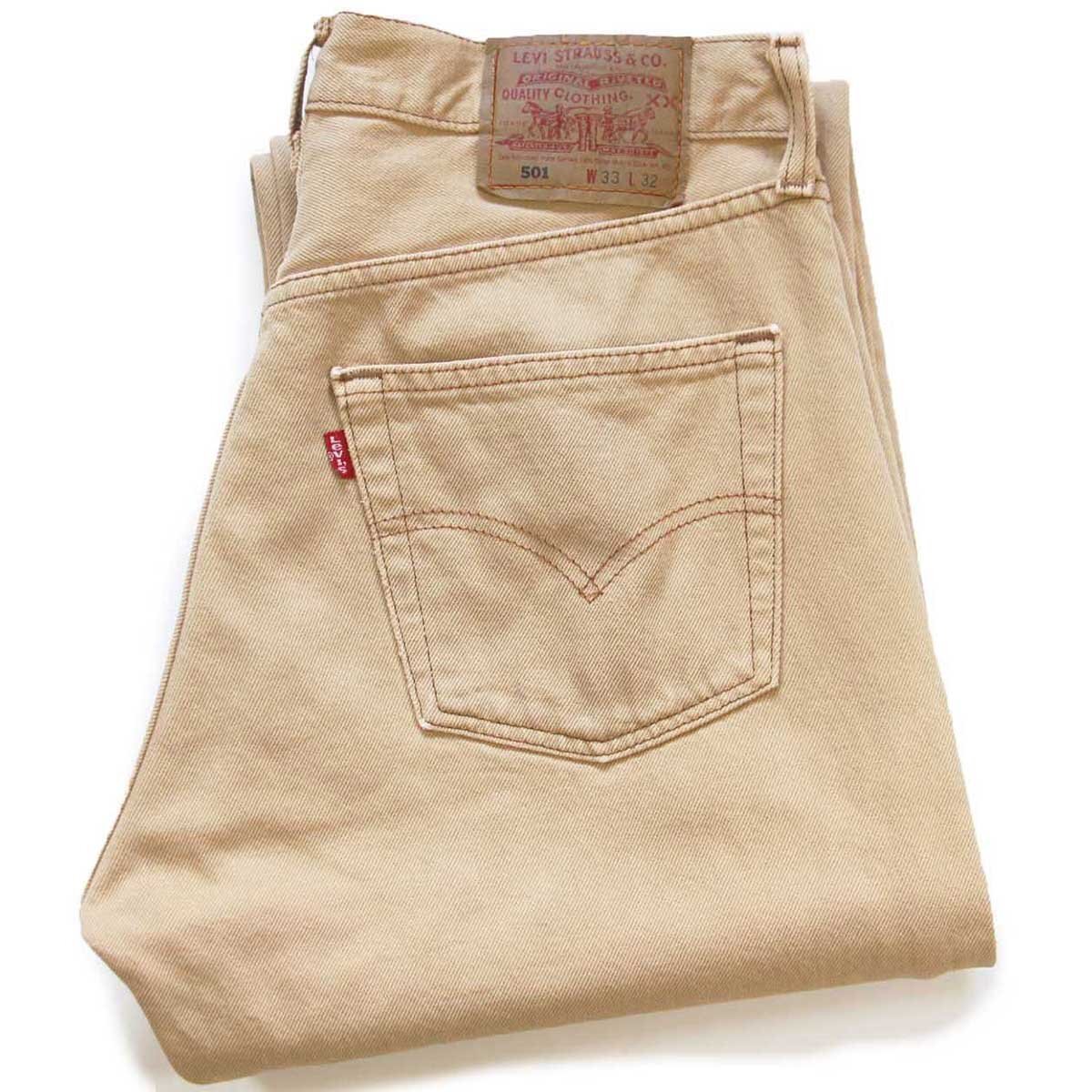【楽天市場】00s USA製 Levi'sリーバイス 501 後染め カラーデニムパンツ 薄茶 w33 L32【中古】：Used Clothing Sixpacjoe