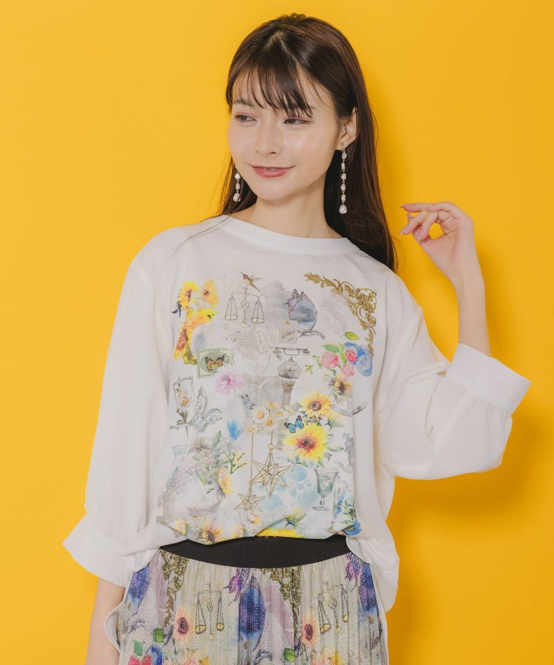 【楽天市場】is ScoLar イズスカラー ひまわりコラージュ柄 アート T ブラウス プルオーバー 夏 レディース ゆったり 半袖 ブラウス おしゃれ：ナチュラル服トートバッグシュガー