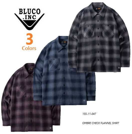 【楽天市場】BLUCO （ブルコ） Lot.155-11-047 OMBRE CHECK FLANNEL SHIRT 3Color オンブレチェック ネルシャツ：SWAPMEET