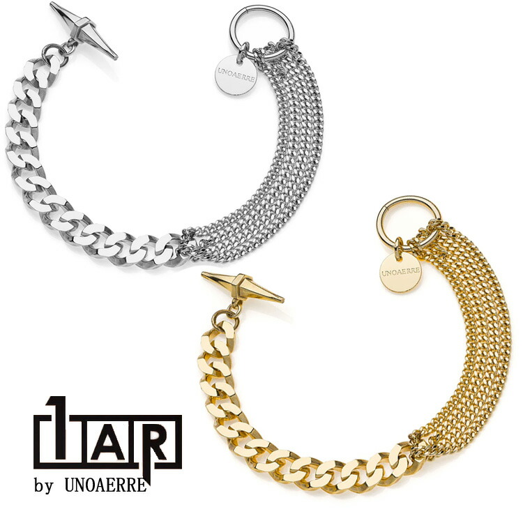【楽天市場】1AR by UNOAERRE アクセサリー デザインチェーンブレスレット イタリア アクセサリー K18コーティング チェーン ...