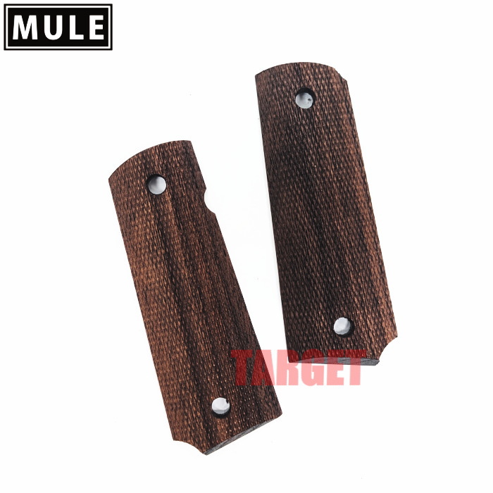 【楽天市場】☆MULE 1911 ガバメント用 木製グリップ ウォルナット フルチェッカー メダリオン無し グリップウェイト付き (COLT ...