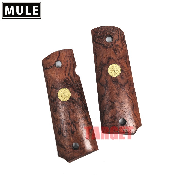 【楽天市場】☆MULE 1911 ガバメント用 木製グリップ ブビンガ スムース メダリオン＆グリップウェイト付き (COLT コルト ...