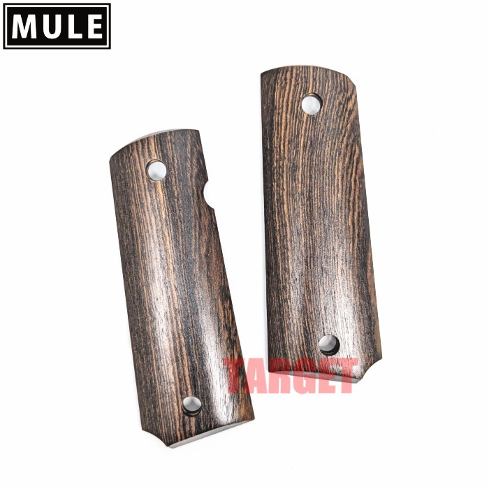 【楽天市場】☆MULE 1911 ガバメント用 木製グリップ イエロー バリー サンダースムース メダリオン無し グリップウェイト付き ...