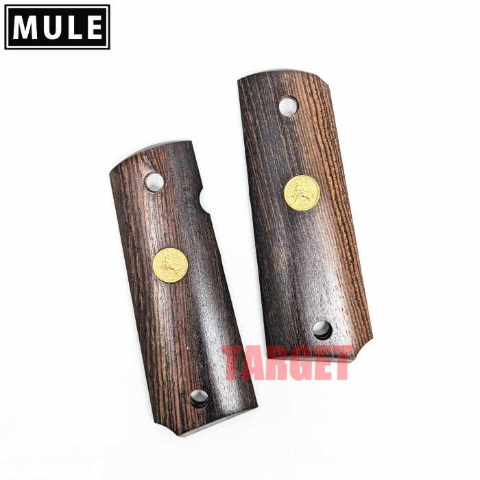 【楽天市場】☆MULE 1911 ガバメント用 木製グリップ イエロー バリー サンダースムース メダリオン&グリップウェイト付き (COLT ...