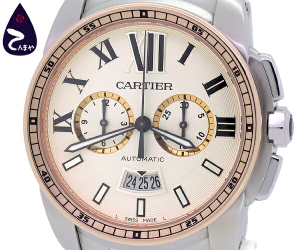 【楽天市場】カルティエ(Cartier)カリブル ドゥ カルティエ クロノグラフW7100042(メンズ 自動巻き K18PG/SS)【質屋出店】】【掘り出しモノ】【ファッション】【ブランド ...