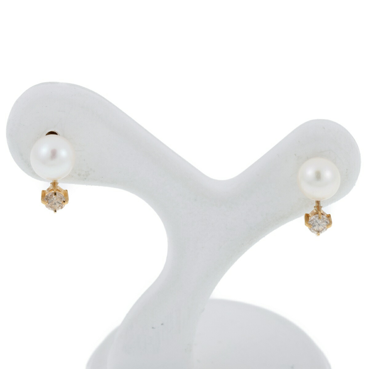 【楽天市場】【中古】K18YG ピアス パール4.8mm/ダイヤモンド 0.72g B-130893 新入荷：質SHOP冨田