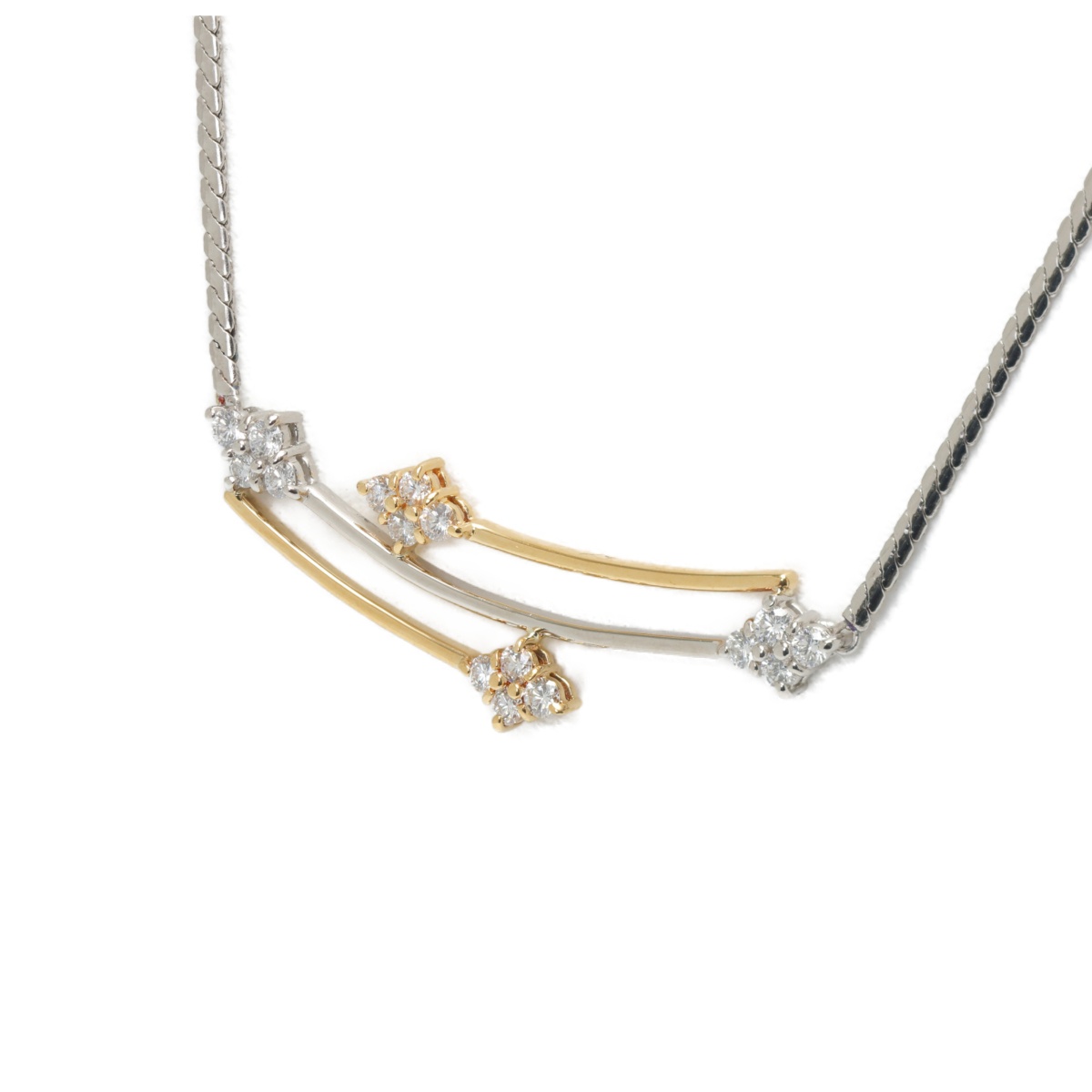 【楽天市場】【中古】星の砂/HOSHI no SUNA ネックレス Pt850/Pt900/K18YG ダイヤモンド0.48ct. 43.7cm A-157840 新入荷：質SHOP冨田