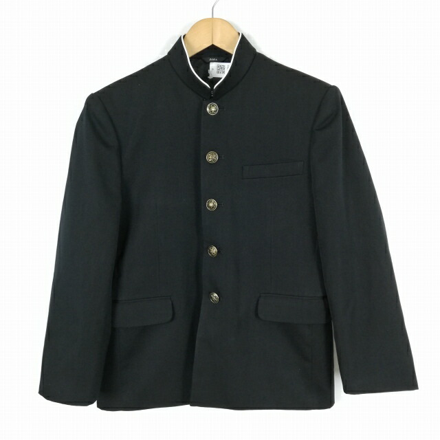【楽天市場】学生服 学ラン 160A 男子 トンボ 上着 ウール混 ラウンドカラー カシドス 黒 中古 ランクC a3 JJ6358：トップ学生服