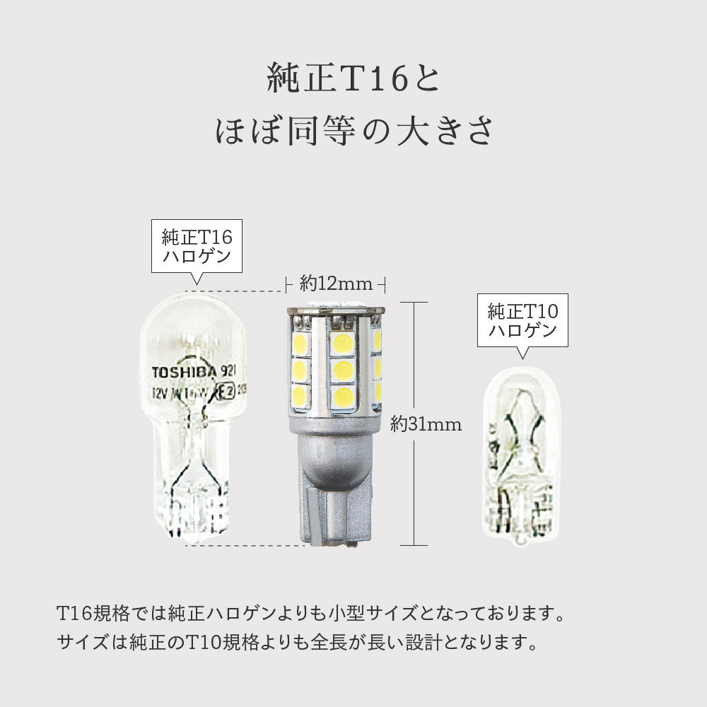 【楽天市場】T10 T16 LED ポジション バックランプ 爆光 2800lm 特注の明るいLED 22基搭載 ホワイト 6500k / クールホワイト 8000k ナンバー灯 ルームランプ ...