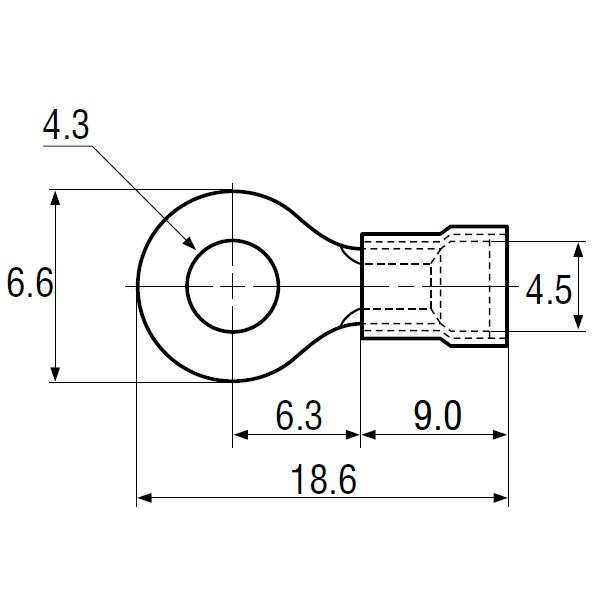 【楽天市場】当日発送・メール便OK JST 日本圧着端子製造 FV2-M4 1個 青 ビニル絶縁付丸形端子 F形 1.04～2.63mm2 NN：ANGEL HAM SHOP JAPAN