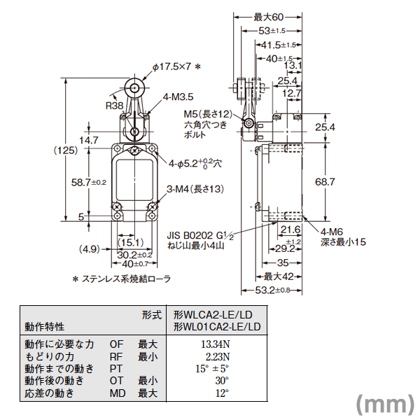 【楽天市場】オムロン (OMRON) WLGCA2 2回路リミットスイッチ WLシリーズ ローラ・レバー形 NN：ANGEL HAM SHOP ...