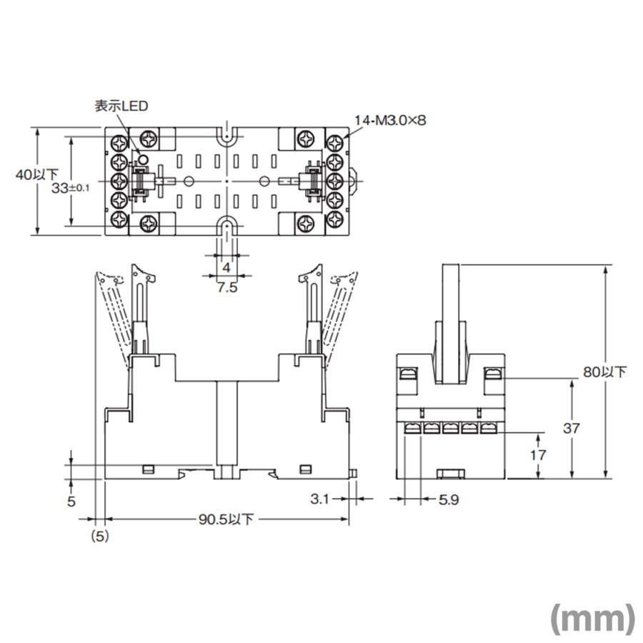 【楽天市場】オムロン(OMRON) P7S-14F-END DC24V セーフティリレーソケット 角形ソケット (14ピン) (表面接続 ...