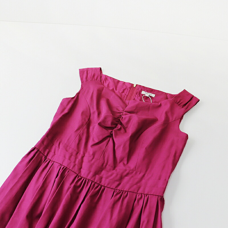 【楽天市場】【スプリングセール】美品 タグ付 定価3.7万 TOCCA WHITE LABEL トッカ MARSHMALLOW ドレス 4/ピンク系 フレア フリル ノースリーブ ...