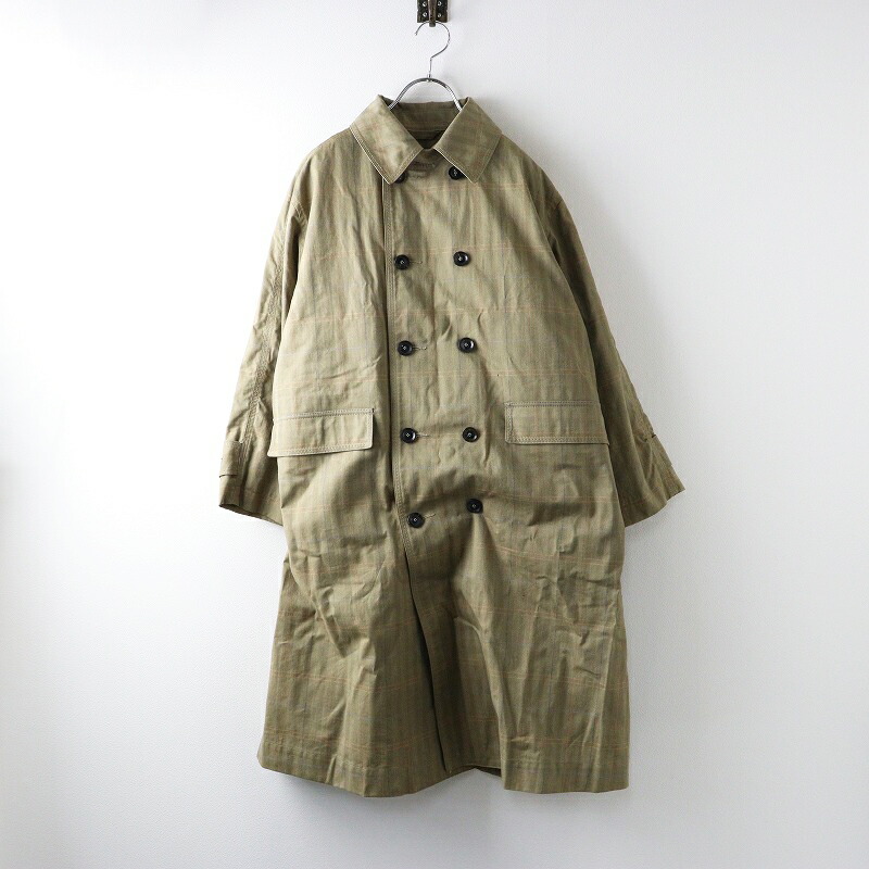 【楽天市場】美品 定価10万 2024SS 45R 45rpm フォーティファイブアール ギャバブルタイルの908コート 2/べージュ ダブル チェック【2400014361957】【中古 ...