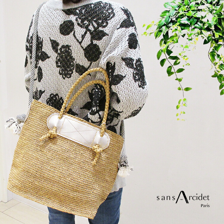 【楽天市場】Sans Arcidet サンアルシデ ATACAMA BAG S 本革 牛革 メタリック レザー ラフィア 2WAY カゴバッグ ...